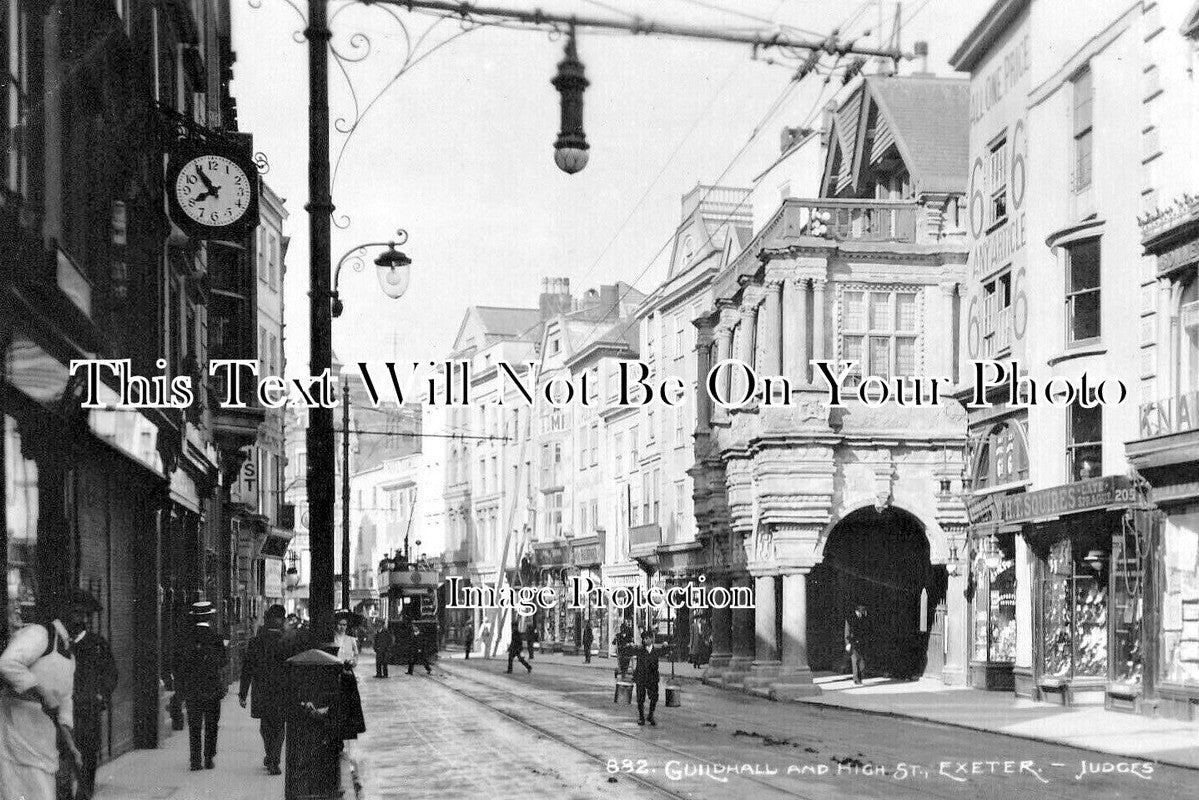 DE 4238 - Guildhall & High Street, Exeter, Devon c1910 – JB Archive