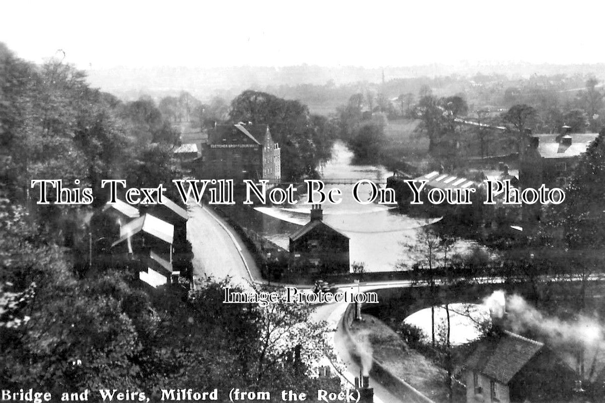 DR 912 - Bridge & Weirs From Rock, Milford, Derbyshire – JB Archive