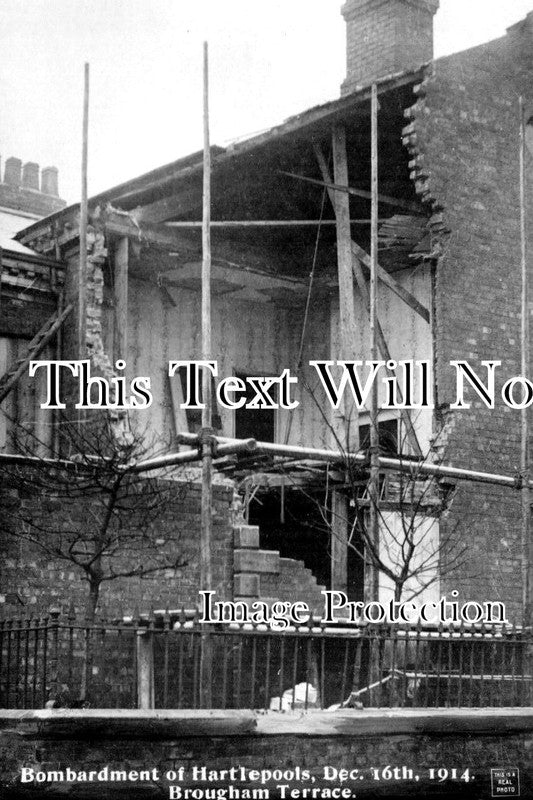 DU 2933 - Bombardment Of Hartlepool, Brougham Terrace 1914 WW1 – JB Archive