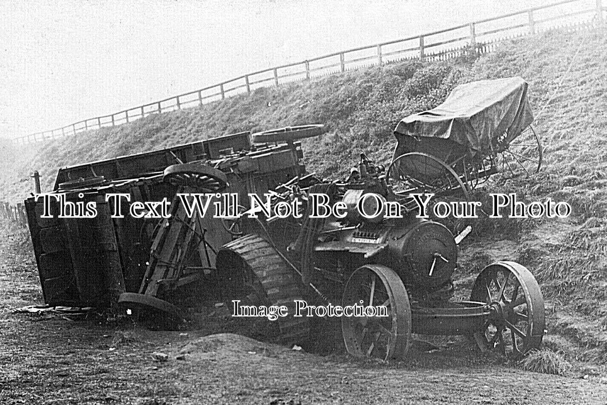 GL 2635 - Steam Traction Engine Accident, Over Bridge, Gloucester 1907 ...