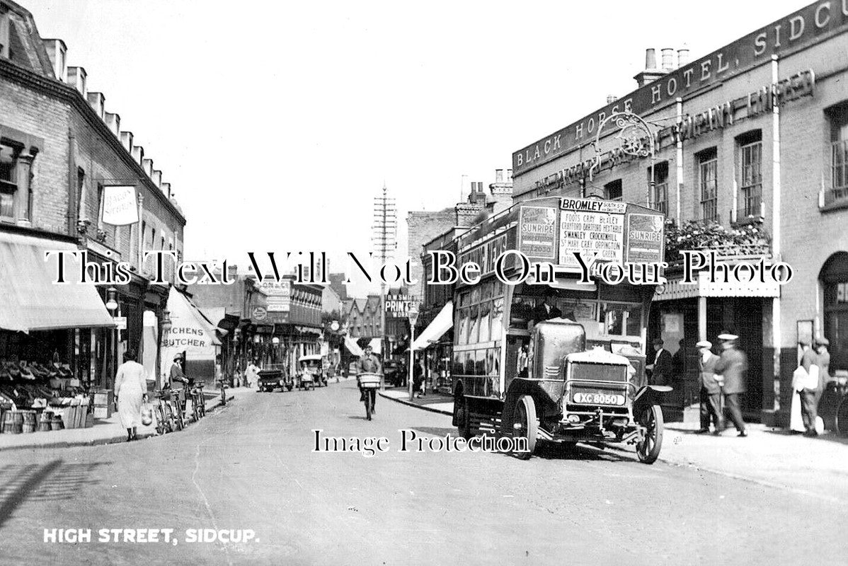 KE 6315 - The High Street & Black Horse Hotel, Sidcup, Kent – JB Archive