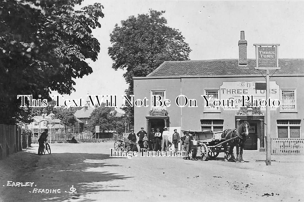 BK 439 - Three Tuns Pub, Earley, Reading, Berkshire c1908 – JB Archive