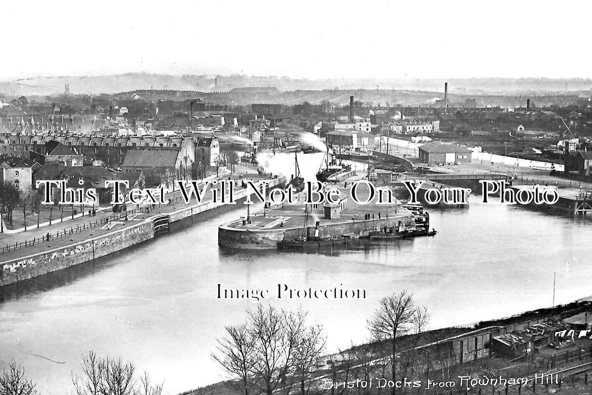 BR 843 - Bristol Docks From Rownham Hill, Bristol c1915 – JB Archive
