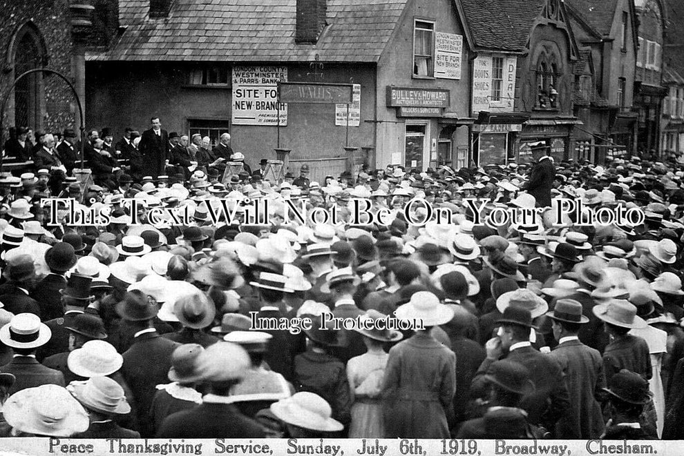 BU 2507 - WW1 Peace Service, Broadway, Chesham, Buckinghamshire 1919 ...