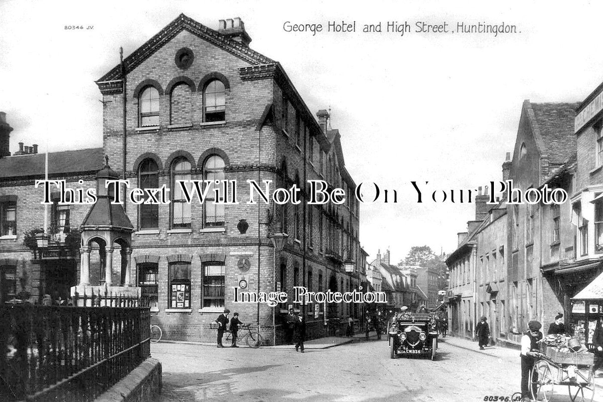 CA 1655 - The George Hotel & High Street, Huntingdon, Cambridgeshire ...