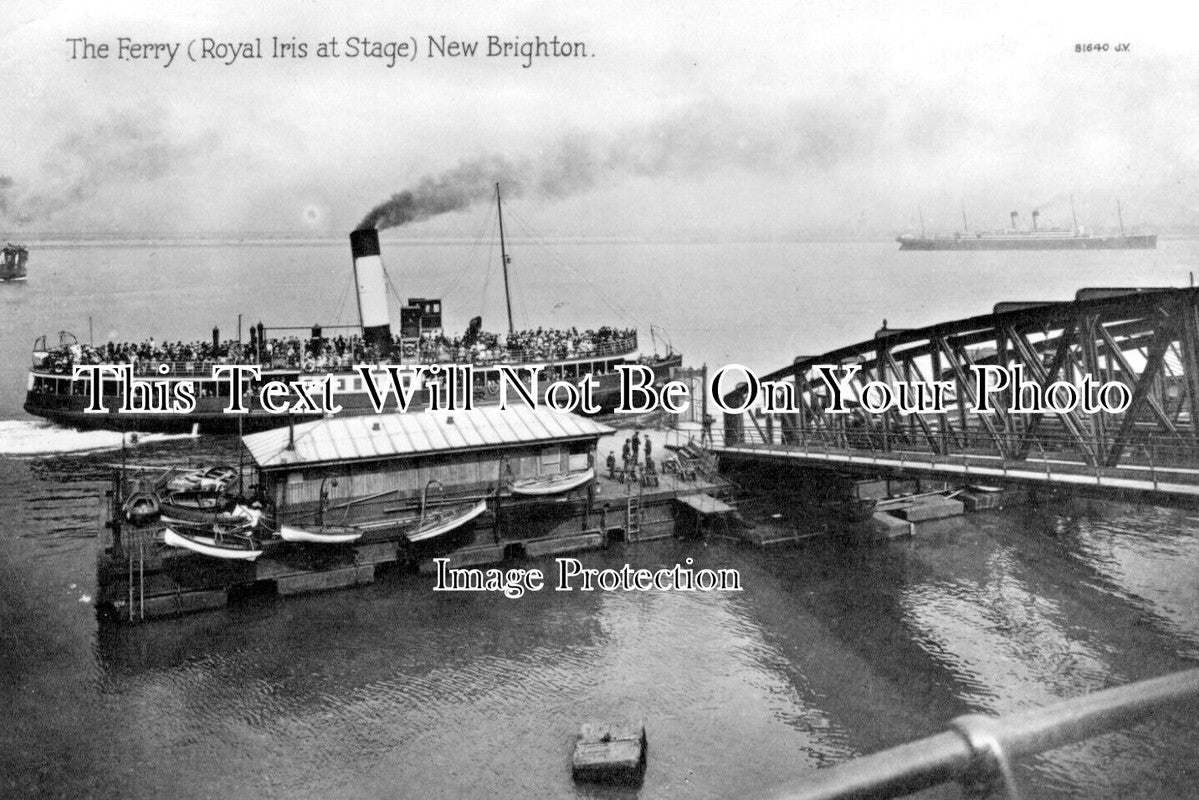 CH 2847 - The Ferry, Royal Iris Steam Ferry, New Brighton, Cheshire c1 ...