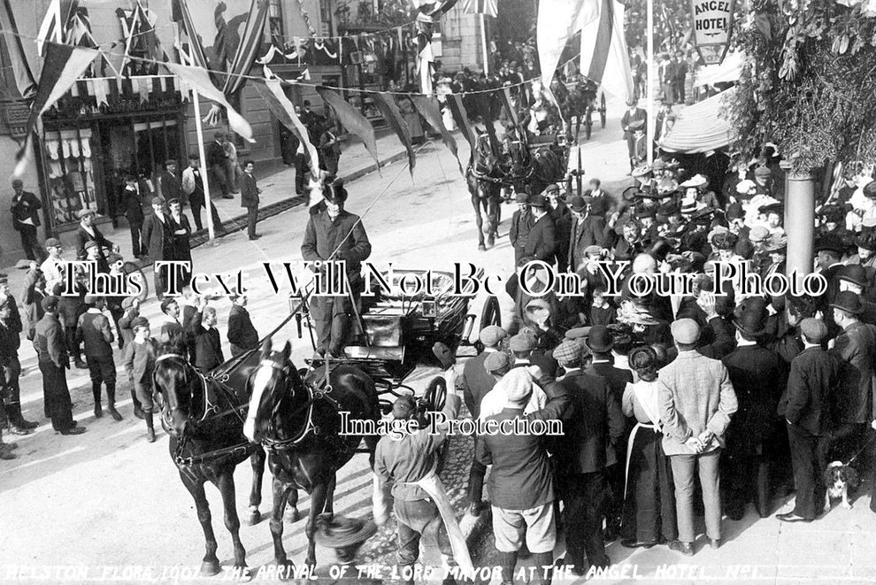 CO 1744 - Arrival Of Lord Mayor At Helston Angel Hotel, Cornwall 1907 ...