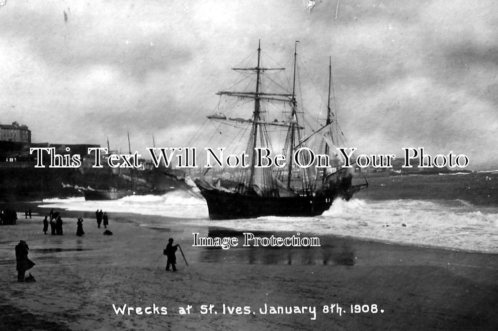 CO 431 - Cornwall St Ives Tall Ship Wreck, St Ives, Cornwall 8th Jan 1 ...