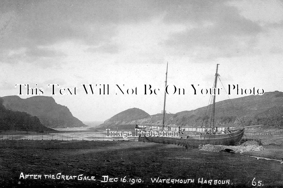 DE 4331 - After The Great Gale, Watermouth Harbour, Devon 1910 – JB Archive