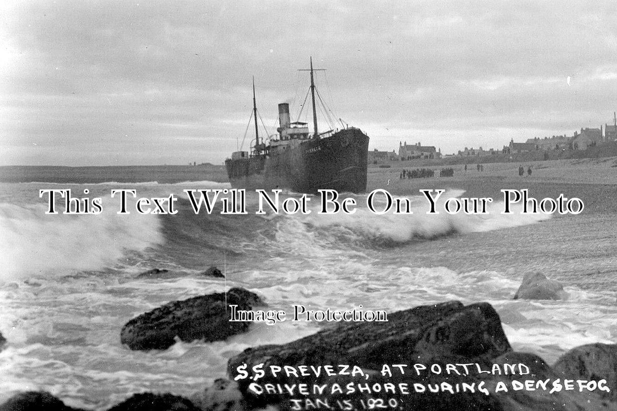 DO 3018 - SS Preveza Shipwreck At Portland, Dorset 1920 – JB Archive