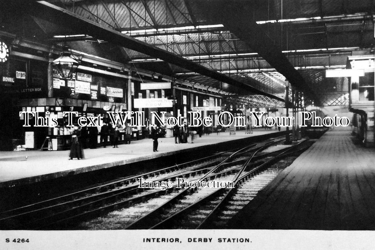DR 538 - Derby Railway Station Interior, Midland Railway, Derbyshire c ...
