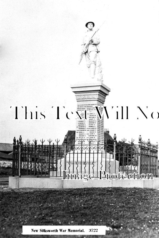 DU 1321 - New Silksworth War Memorial, Sunderland, County Durham c1925 ...