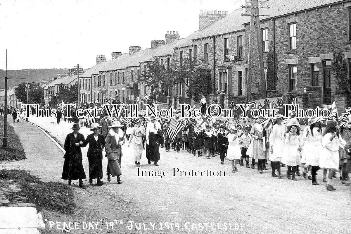 DU 1468 - Castleside Peace Day Parade, Consett, County Durham 1919 – JB ...