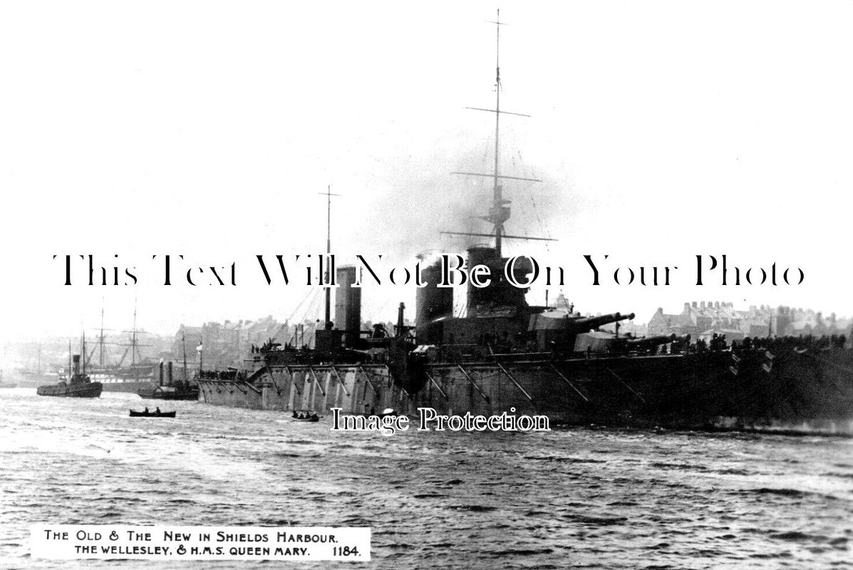 DU 2178 - HMS Wellesley & HMS Queen Mary, South Shields Harbour, Durha ...