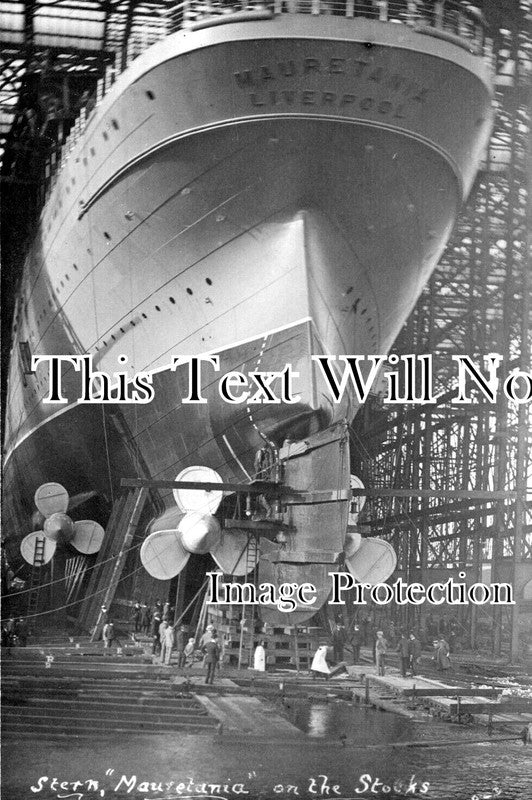 DU 2251 - Stern Of SS Mauretania Ship, Wallsend, County Durham – JB Archive