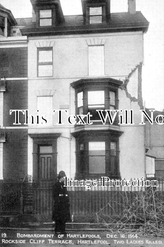 DU 2388 - Bombardment Of Hartlepool, Rockside Cliff Terrace 1914 WW1 ...