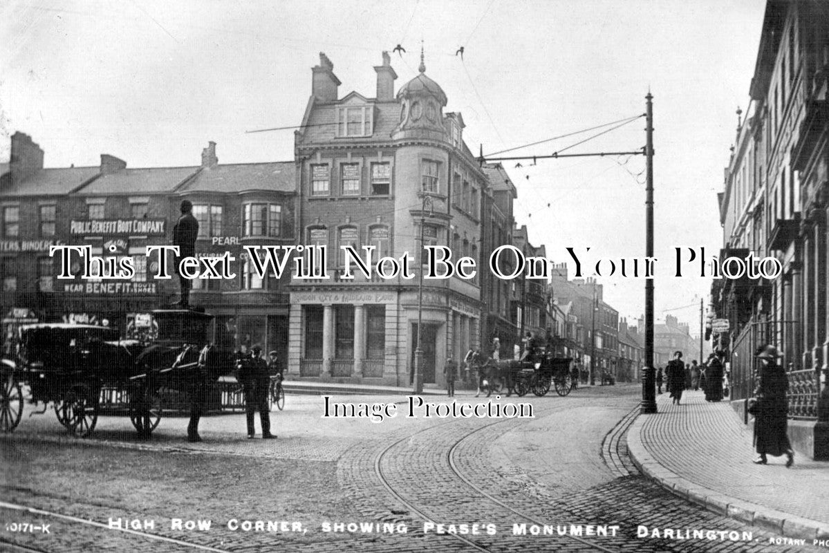 DU 642 - High Row Corner & Peases Monument, Darlington, County Durham ...