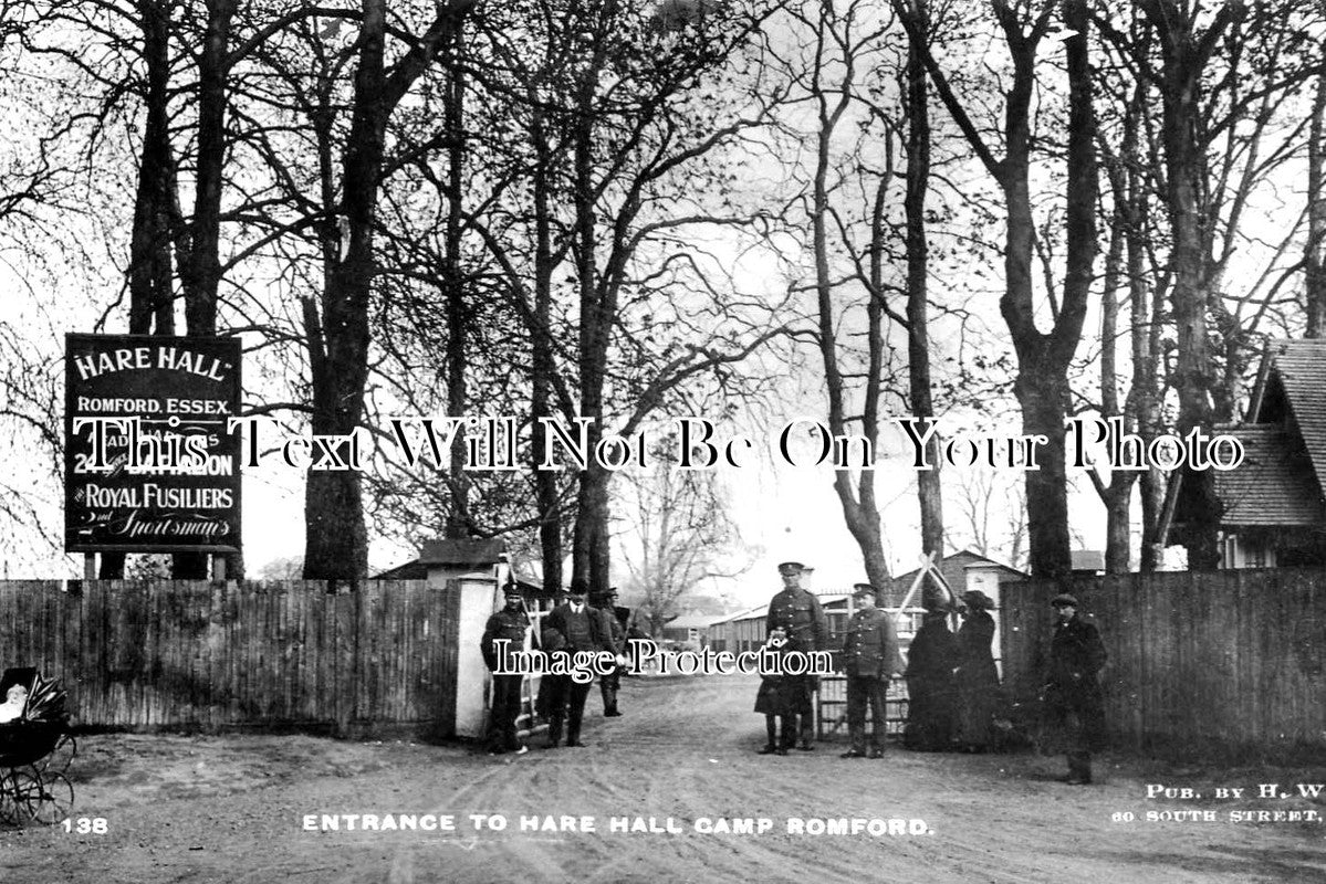 ES 3898 - Entrance To Hare Hall Military Camp, Romford, Essex WW1 – JB ...
