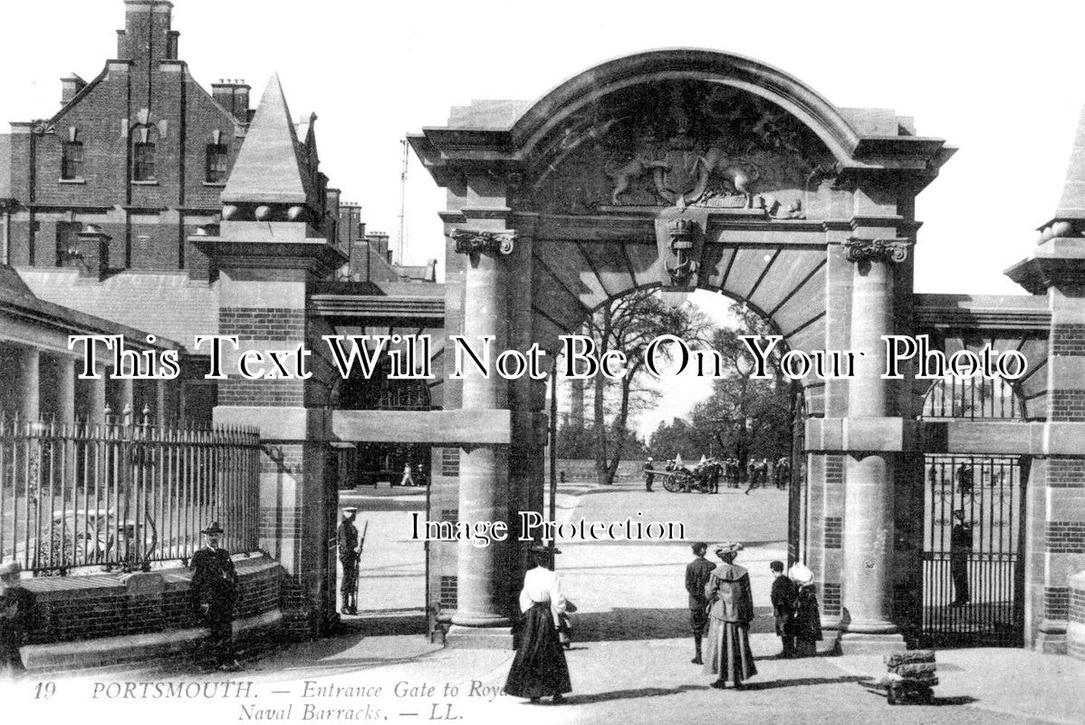 HA 3970 - Entrance Gate, Royal Naval Barracks, Portsmouth, Hampshire ...