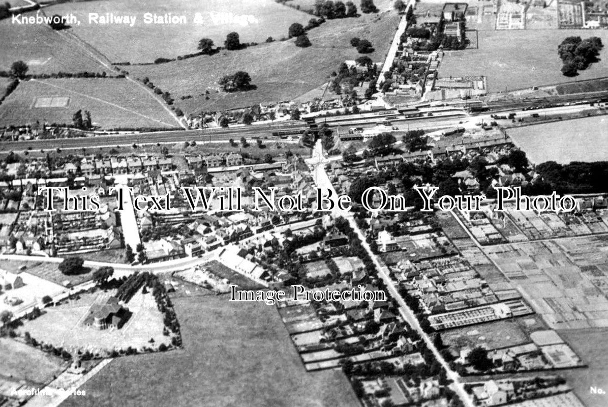 HF 812 - Aerial View Of Knebworth Railway Station & Village, Hertfords – JB Archive