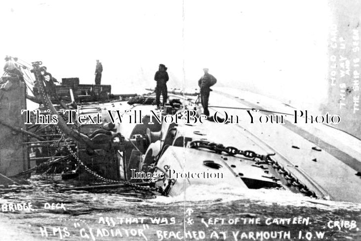 IO 584 - Hms Gladiator Beached At Yarmouth, Isle Of Wight 1908 – JB Archive