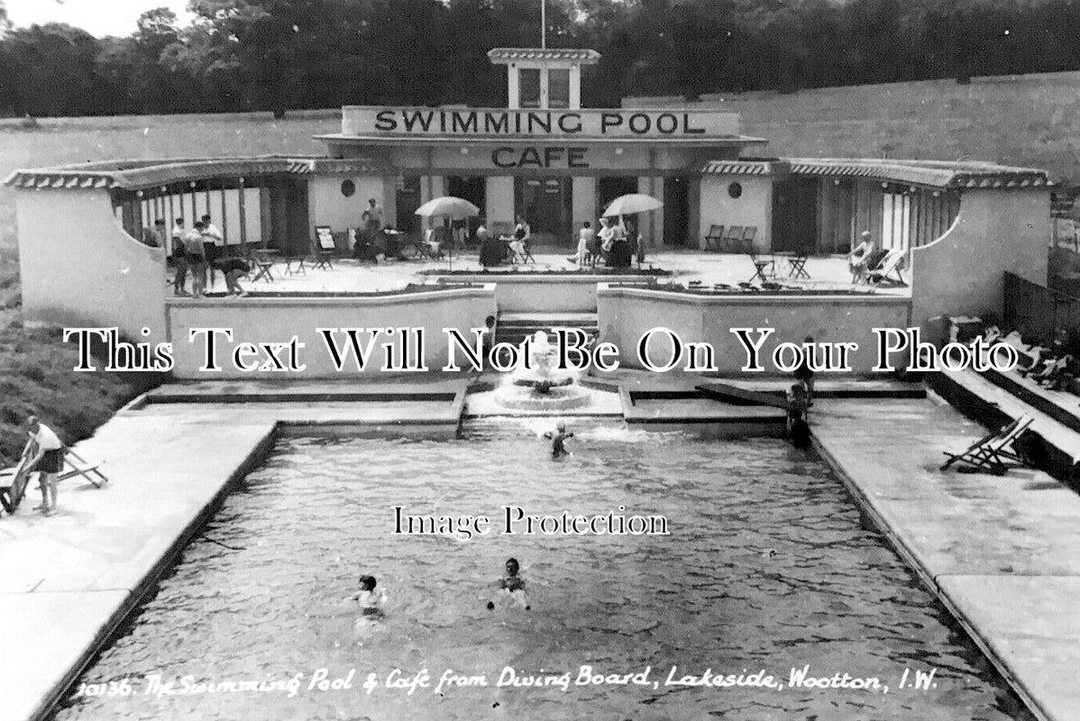 IO 874 - The Swimming Pool & Cafe, Lakeside Wootton, Isle Of Wight c19 ...