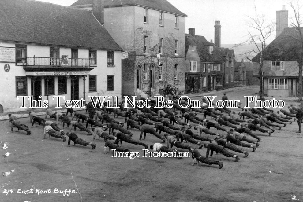 KE 1051 - WW1 Army, East Kent Buffs Regiment At Lenham, Kent – JB Archive