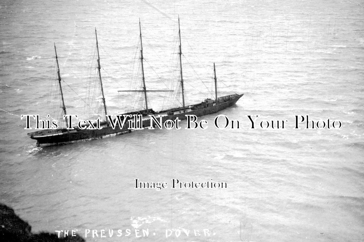 KE 2098 - Shipwreck Preussen, Largest Sailing Ship, Dover, Kent 1910 ...
