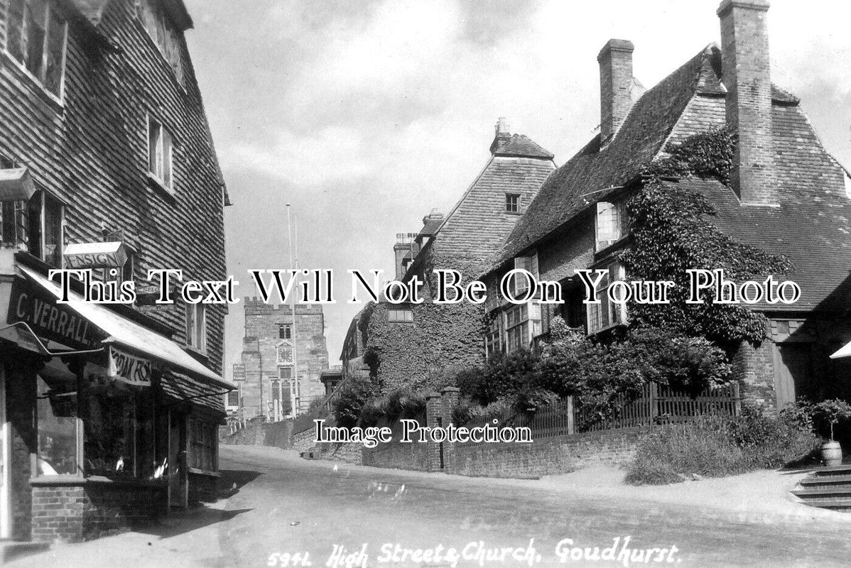 KE 4943 - High Street & Church, Goudhurst, Kent – JB Archive