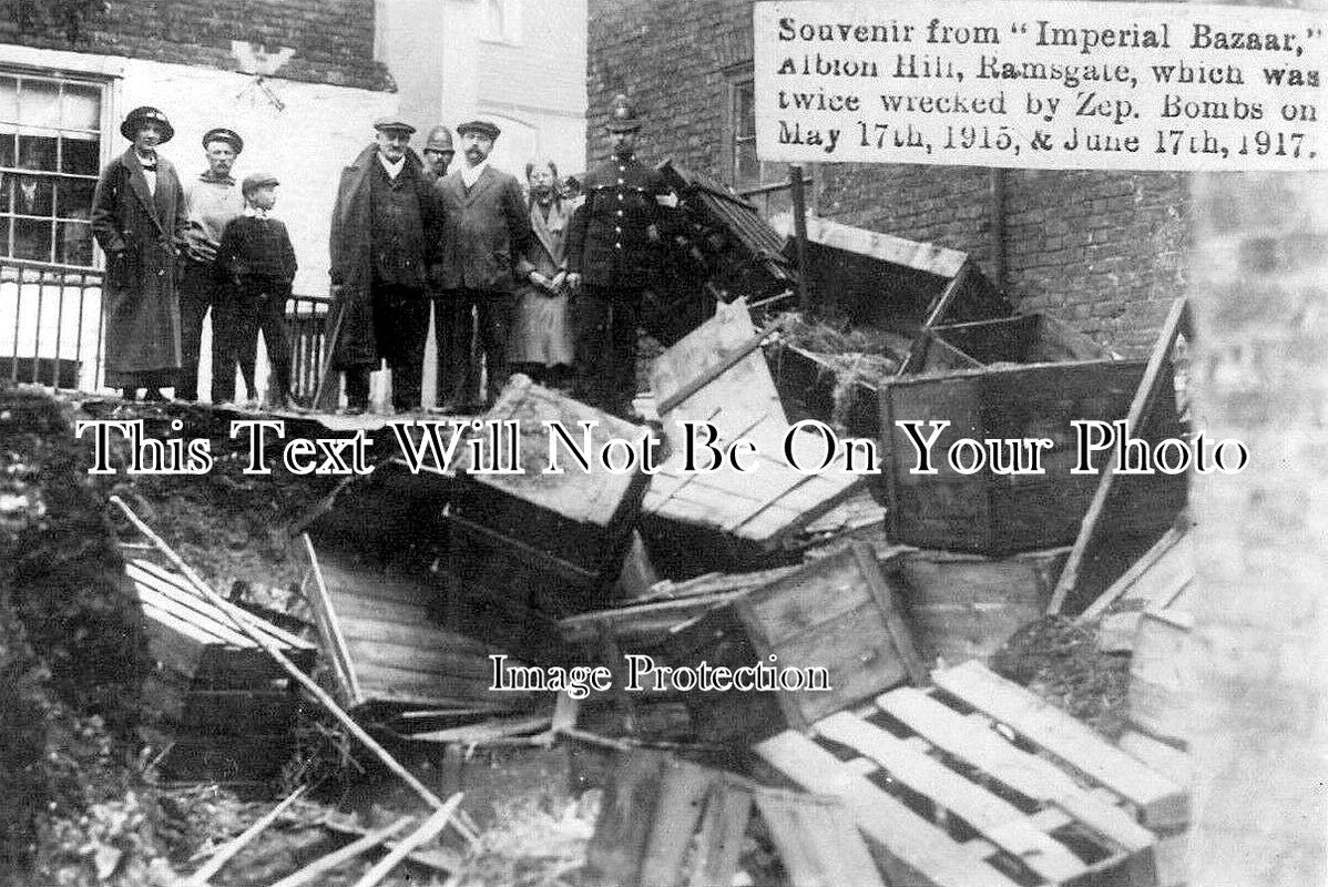 KE 5112 - Albion Hill, Ramsgate Zeppelin Bomb Damage, Kent WW1 – JB Archive