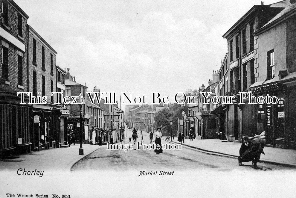 LA 1020 - Market Street, Chorley, Manchester, Lancashire c1905 – JB Archive