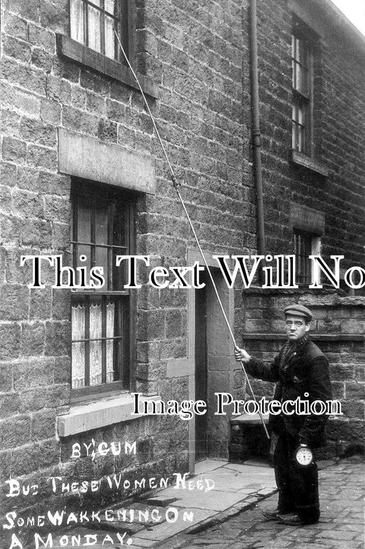 LA 3168 - The Knocker Up At Work, Lancashire – JB Archive