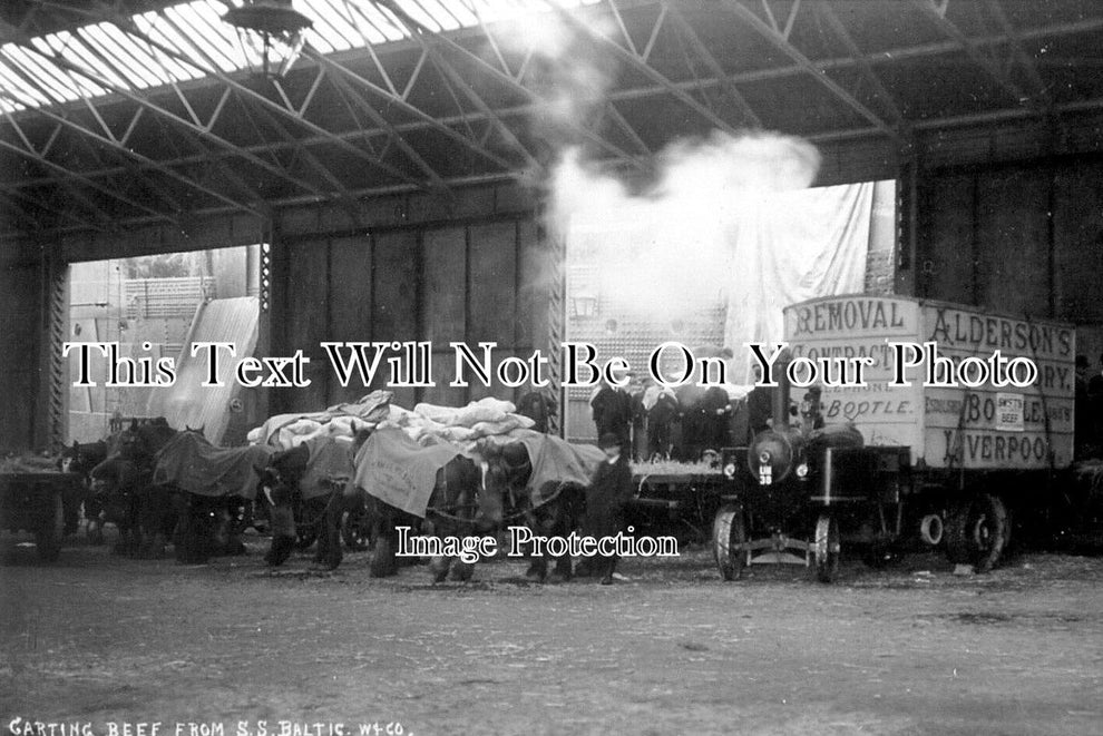 LA 3278 - Steam Engine Carting Beef From Cold Store To SS Baltic, Boot ...