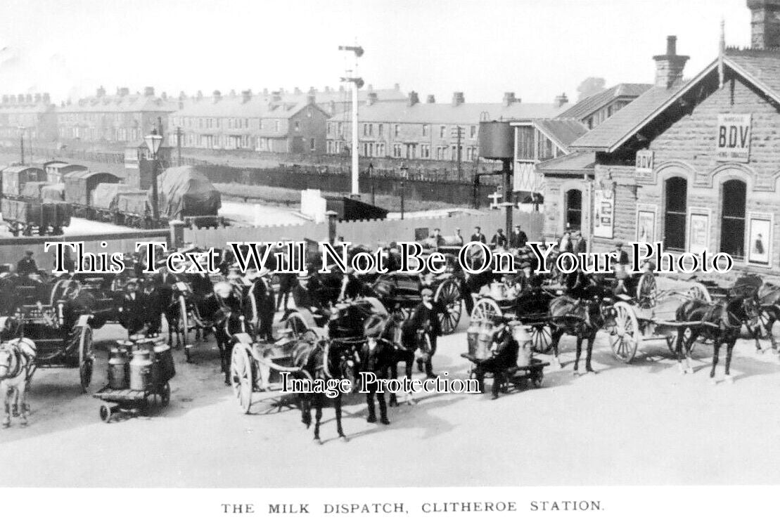 LA 4985 - The Milk Dispatch, Clitheroe Railway Station, Lancashire c19 ...