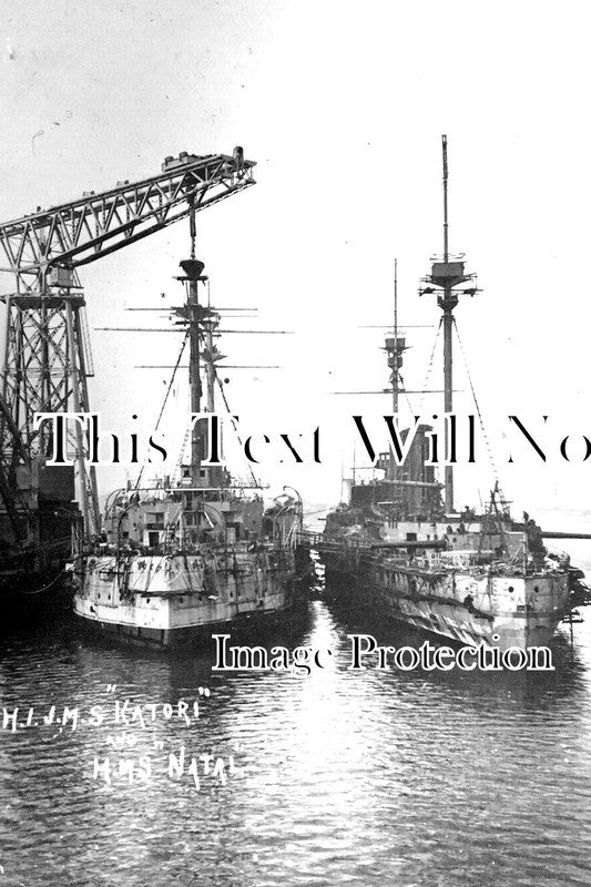 LA 5186 - HIJMS Katori & HMS Natal, Barrow, Lancashire c1906 – JB Archive