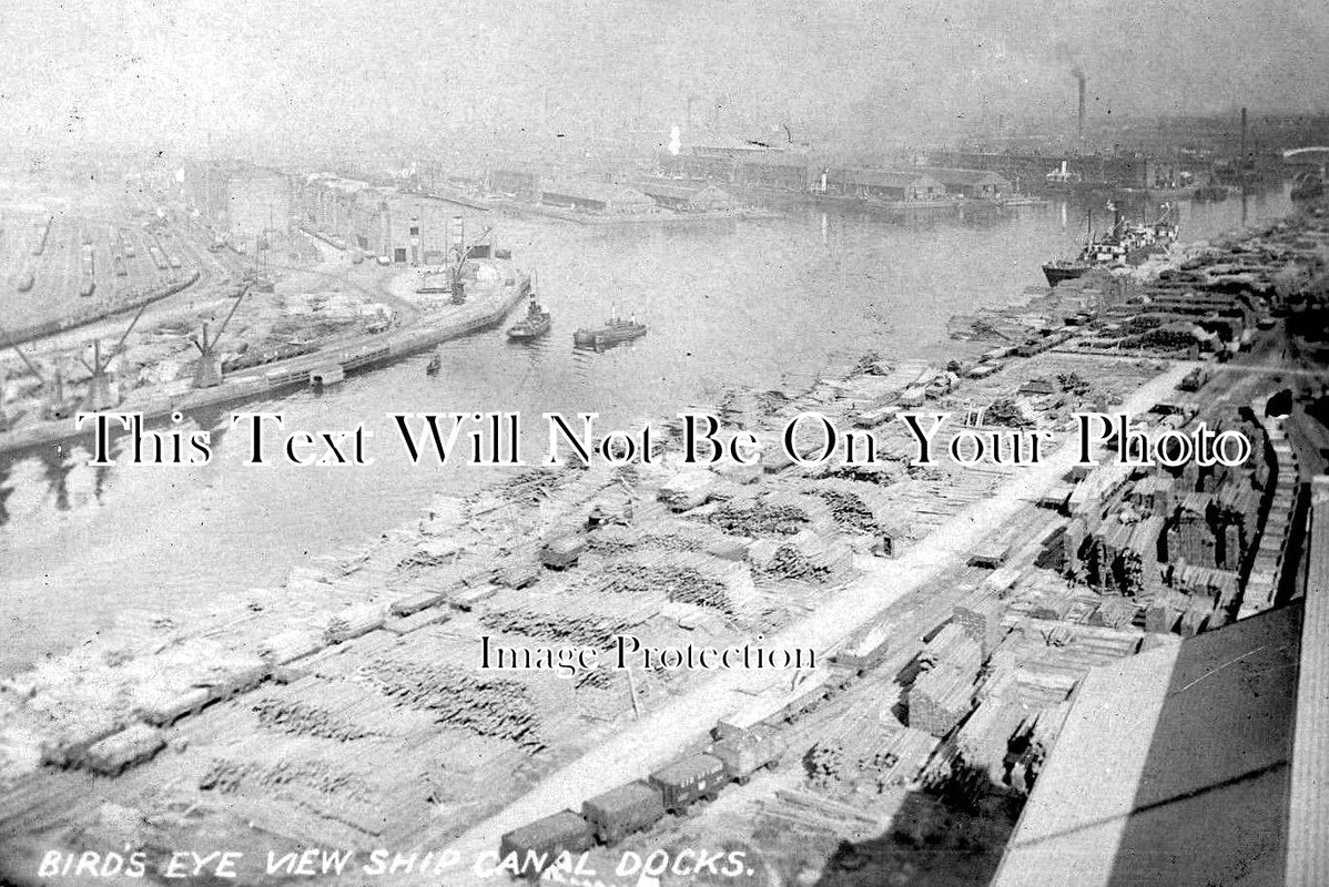 LA 6422 - Birds Eye View Ship Canal Docks, Manchester, Lancashire c191 ...