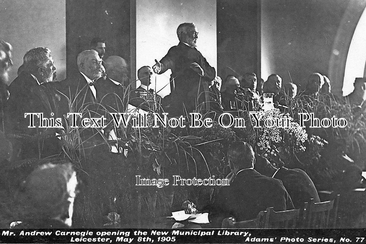 LC 236 - Mr Andrew Carnegie Opening New Library, Leicester, Leicesters ...