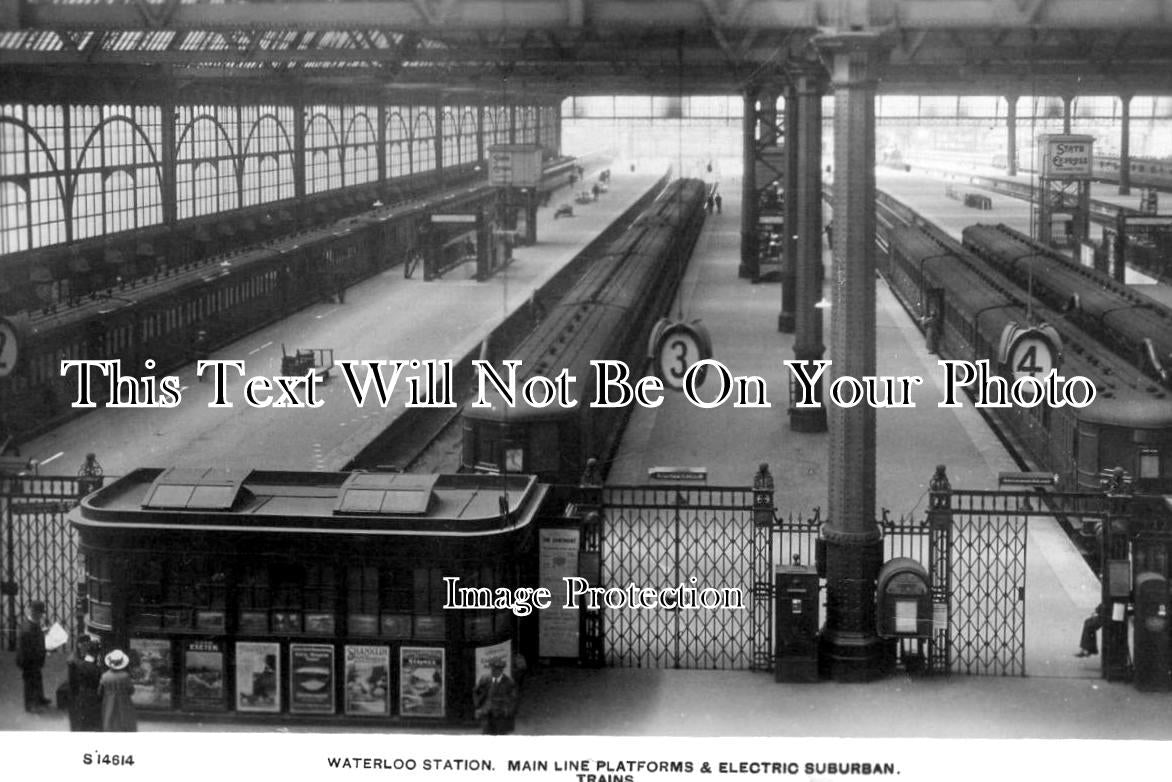 LO 2283 - Waterloo Railway Station, Mainline Platforms, London c1923 ...