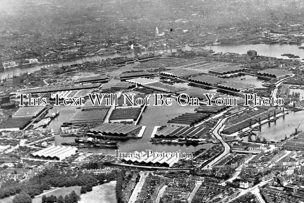 LO 4483 - Aerial View Of Surrey Docks, London – JB Archive