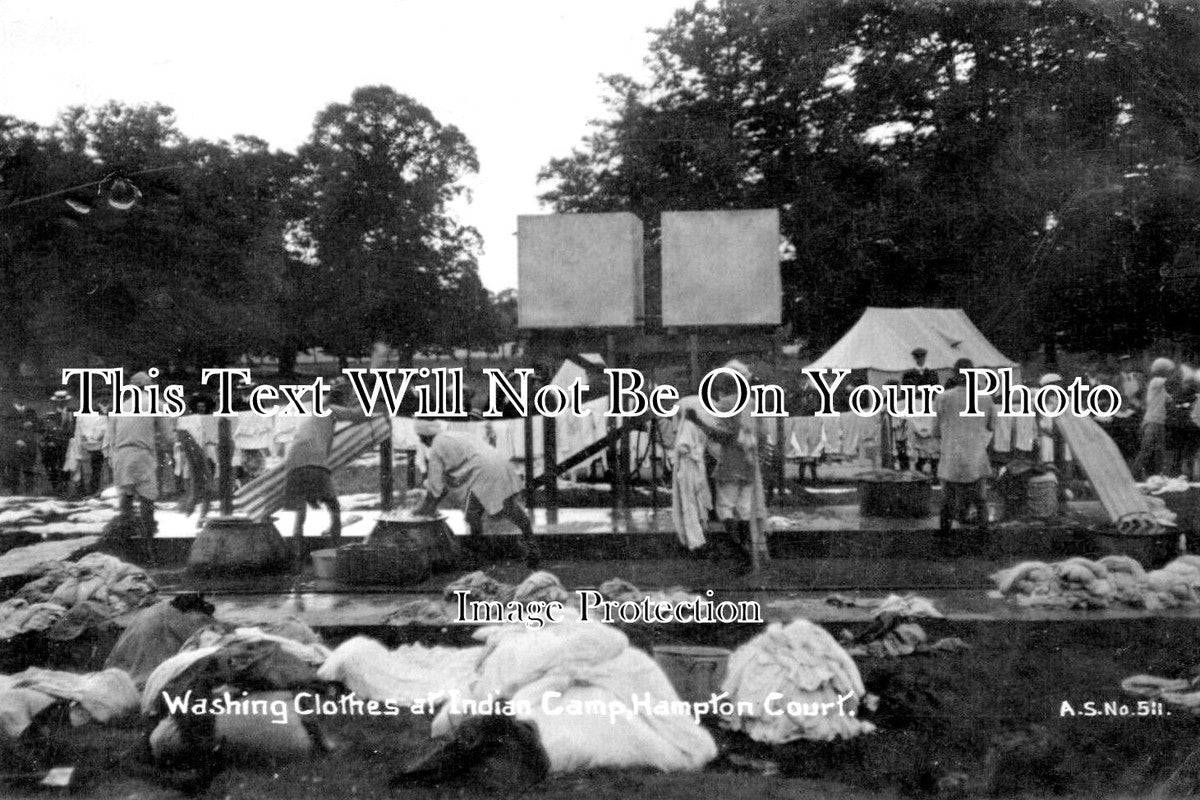 LO 5818 - Washing Clothes At Indian Regiment Camp, Hampton Court 1911 ...