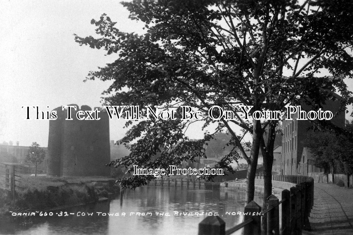 NF 569 - Cow Tower From The Riverside, Norwich, Norfolk – JB Archive