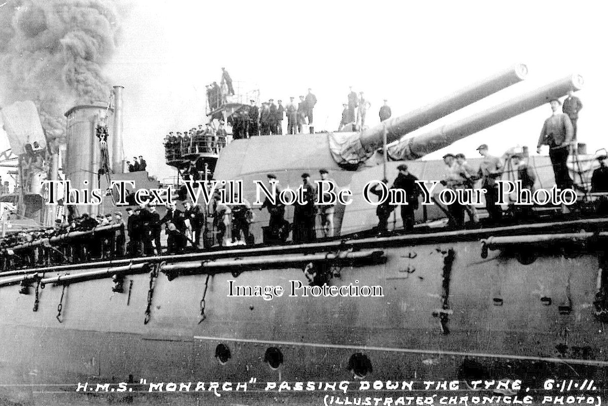 NO 1211 - HMS Monarch Passing Down The Tyne, Northumberland – JB Archive