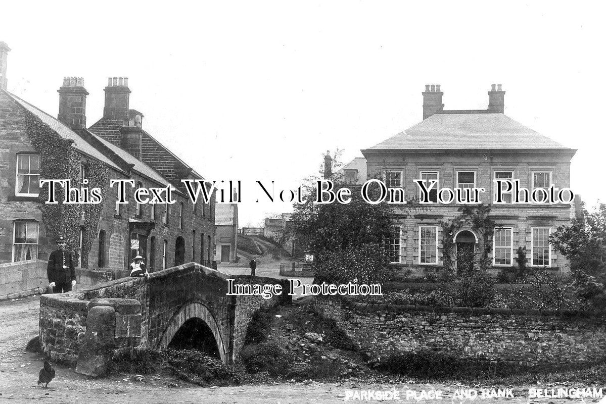 NO 1235 - Parkside Place & Lloyds Bank, Bellingham, Northumberland c19 ...