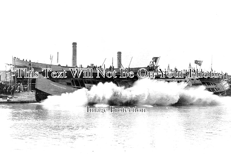 NO 1387 - Launching Of Father O'Flynn Ship, Jarrow, Tyne & Wear 1908 ...