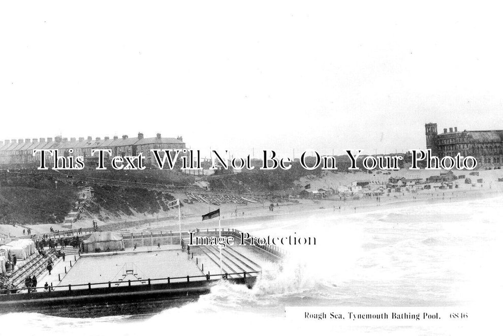 NO 2172 - Rough Sea, Tynemouth Bathing Pool, North Shields, Newcastle ...