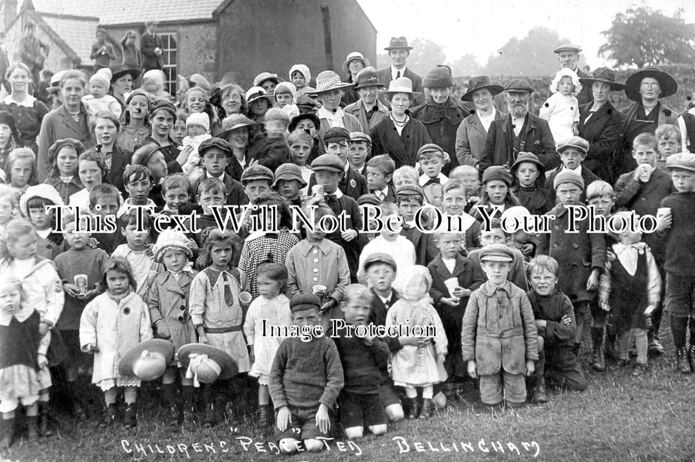 NO 870 - Childrens Peace Tea, Bellingham, Hexham, Northumberland c1919 ...