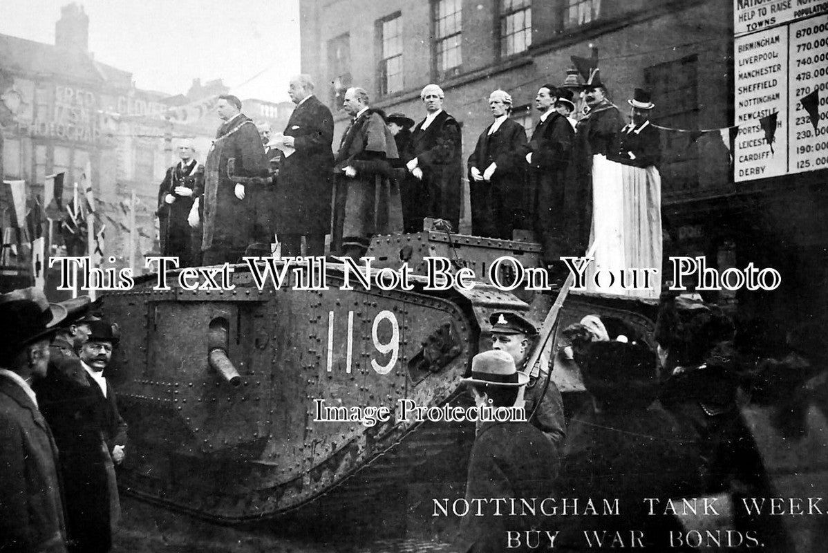 NT 121 - Nottingham Tank Week Buy War Bonds, Nottinghamshire c1918 – JB ...