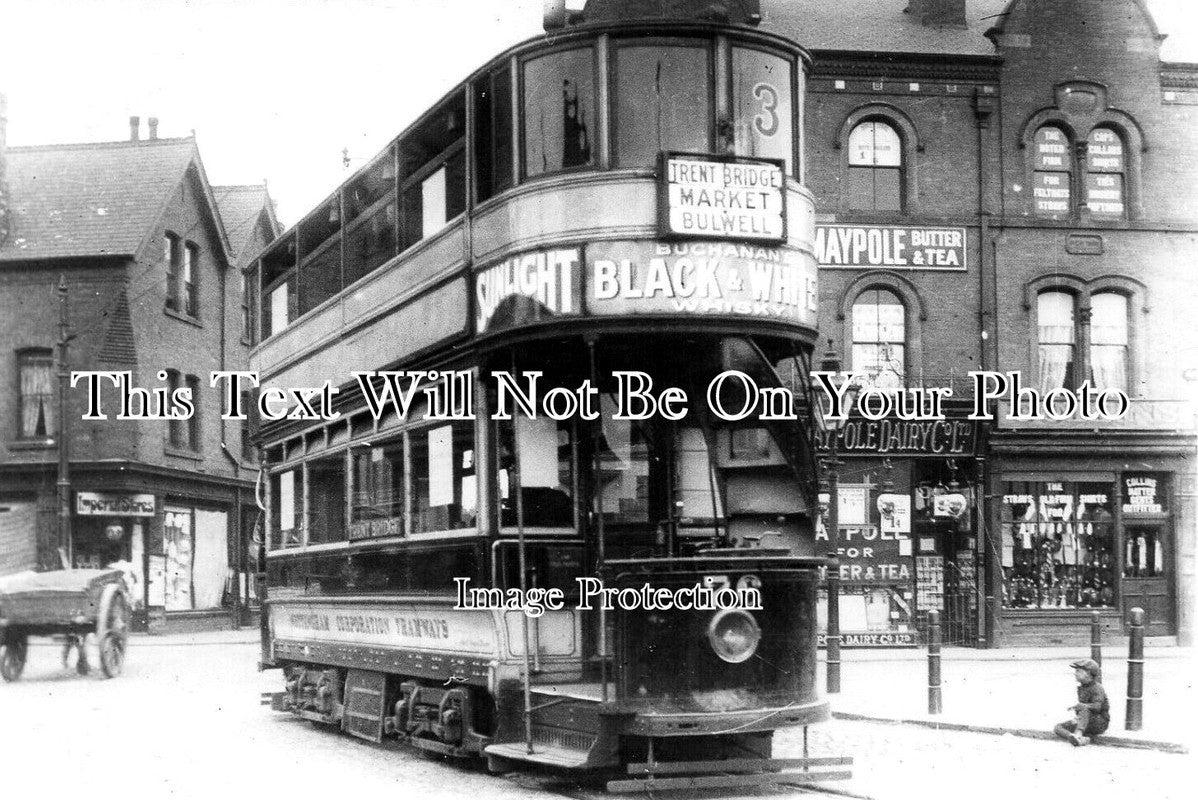 NT 1638 - Tram Car At Bulwell, Nottingham, Nottinghamshire – JB Archive