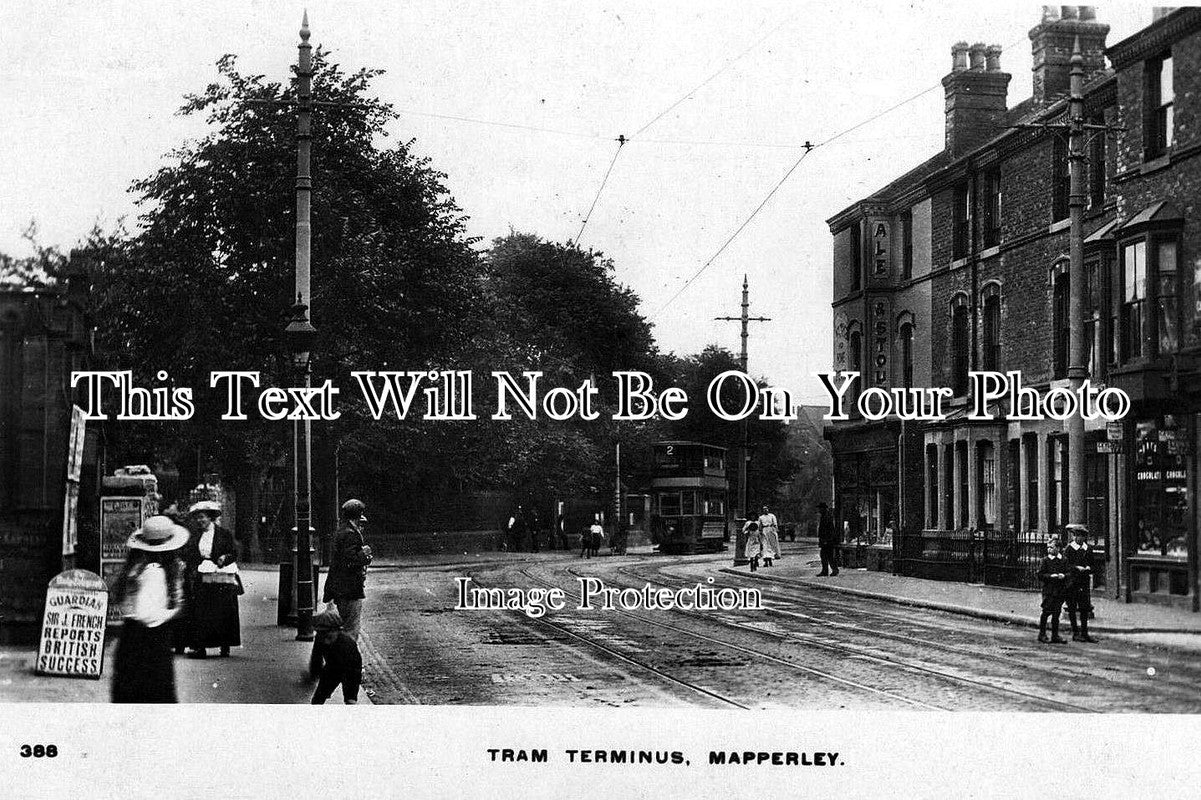 NT 66 - Tram Terminus, Mapperley, Nottingham, Nottinghamshire c1907 ...