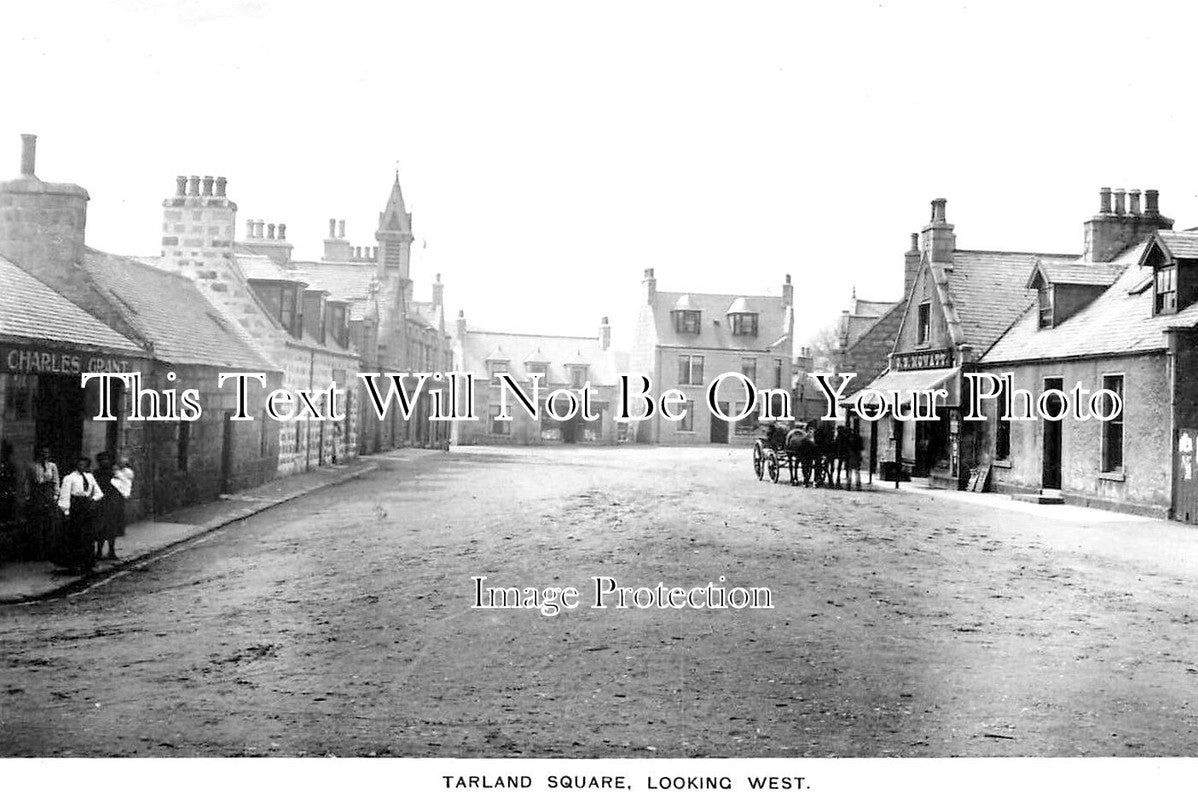 SC 182 - The Square Looking West, Tarland, Scotland c1910 – JB Archive